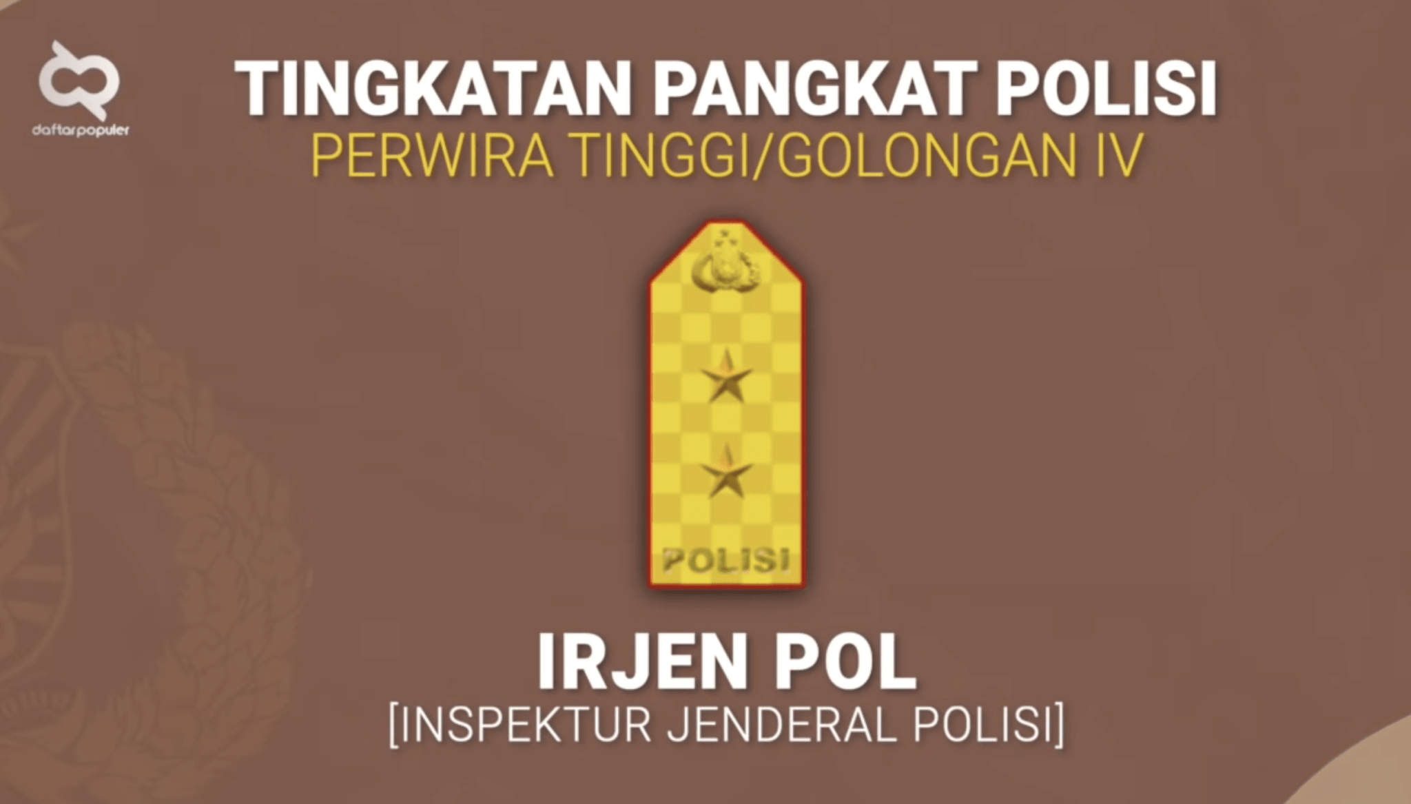22 Pangkat Akpol Lengkap Dari Tamtama Hingga Perwira