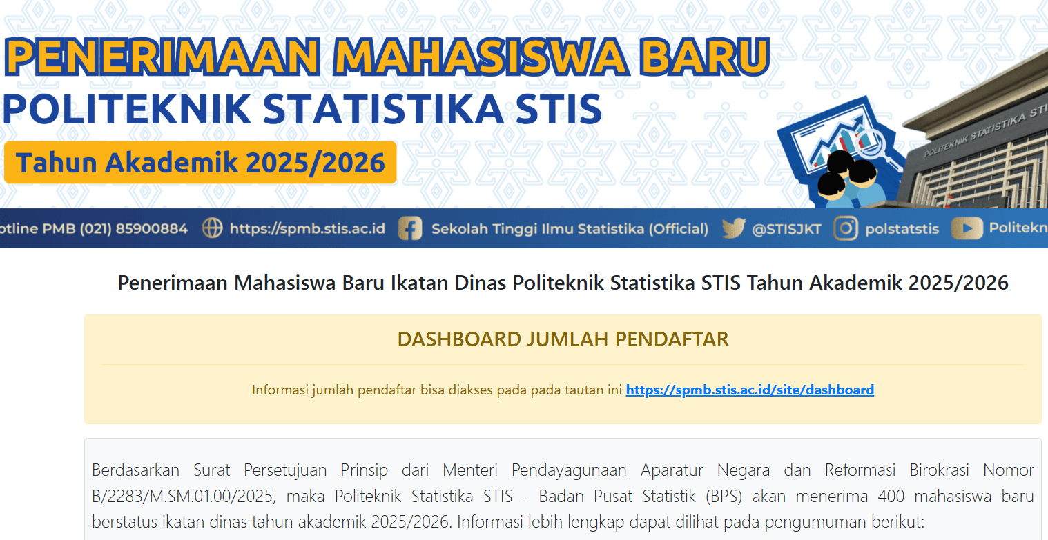 Update Info Tes STIS 2025: Cek Jadwal Dan Link Resmi Di Sini